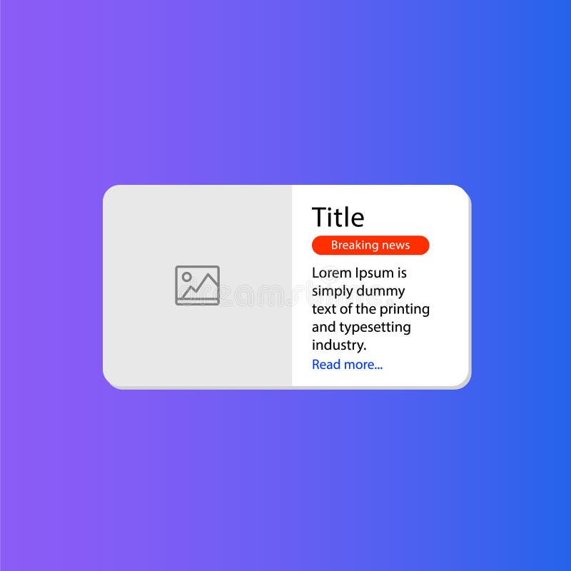 A News or Article Card for a Website. Web Interface Template. User ...