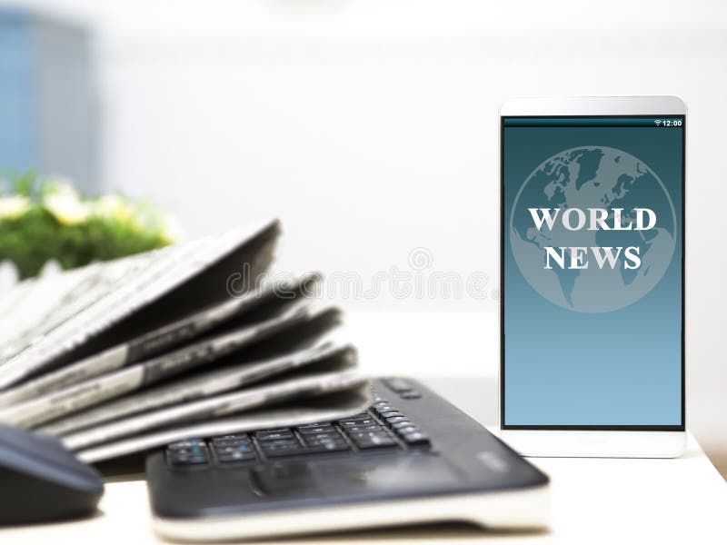News Article from the World on Your Smartphone Screen. Newspapers with ...