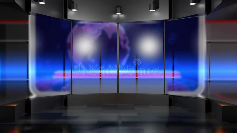 News Backdrop of a Glass Partition with a News Studio Backdrop in the ...