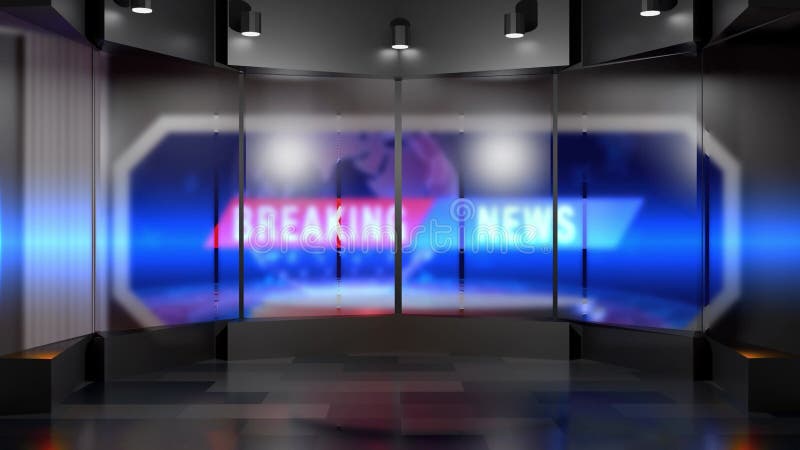 News Backdrop of a Glass Partition with a News Studio Backdrop in the ...
