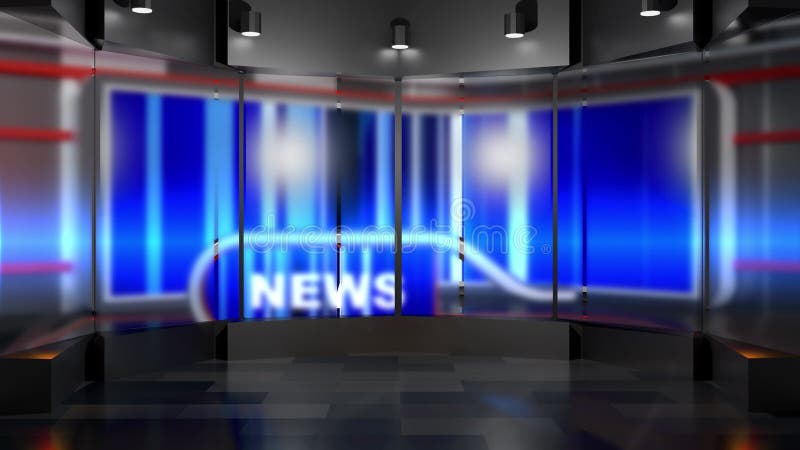 News Backdrop of a Glass Partition with a News Studio Backdrop in the ...
