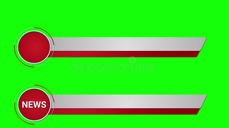 News Broadcast Elements on a Green Screen. Opening Intro Title Lower ...