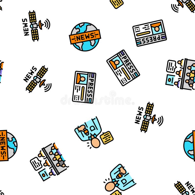 News Business Communication Vector Seamless Pattern Stock Vector ...