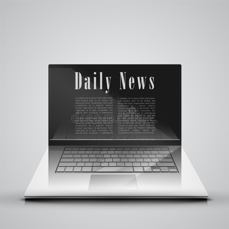 News on the Computer, Vector Illustration Stock Vector - Illustration ...