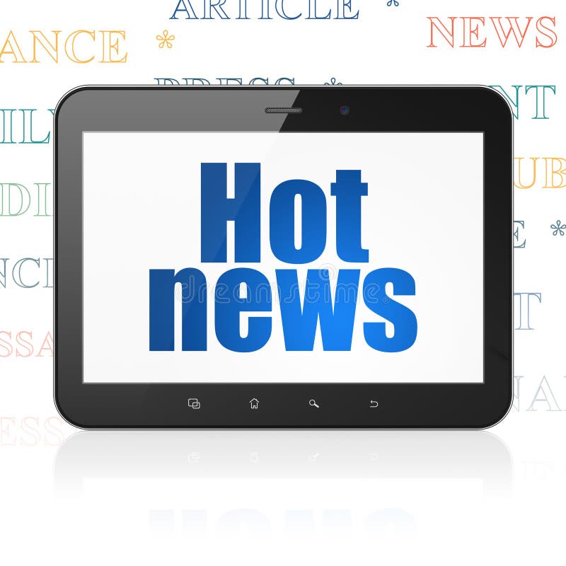 News Concept: Tablet Computer with Hot News on Display Stock ... News Concept: Tablet Computer with Hot News on Display Stock ...