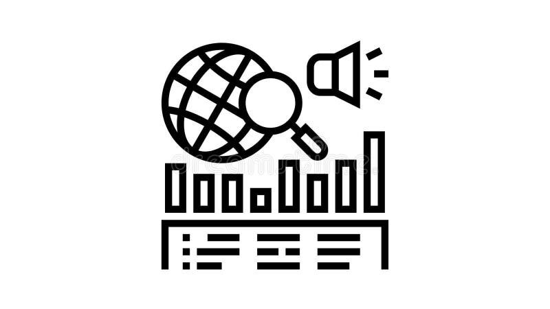 News Coverage Analysis Line Icon Animation Stock Footage - Video of ...