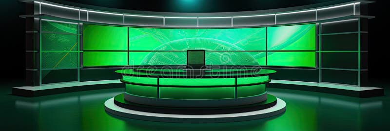 News Desk, Green Screen Background: News Studio and Broadcasting ...