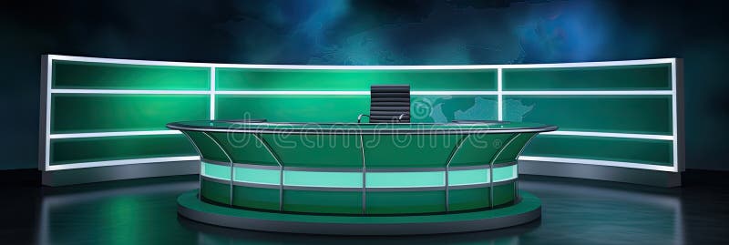 News Desk, Green Screen Background: News Studio and Broadcasting ...