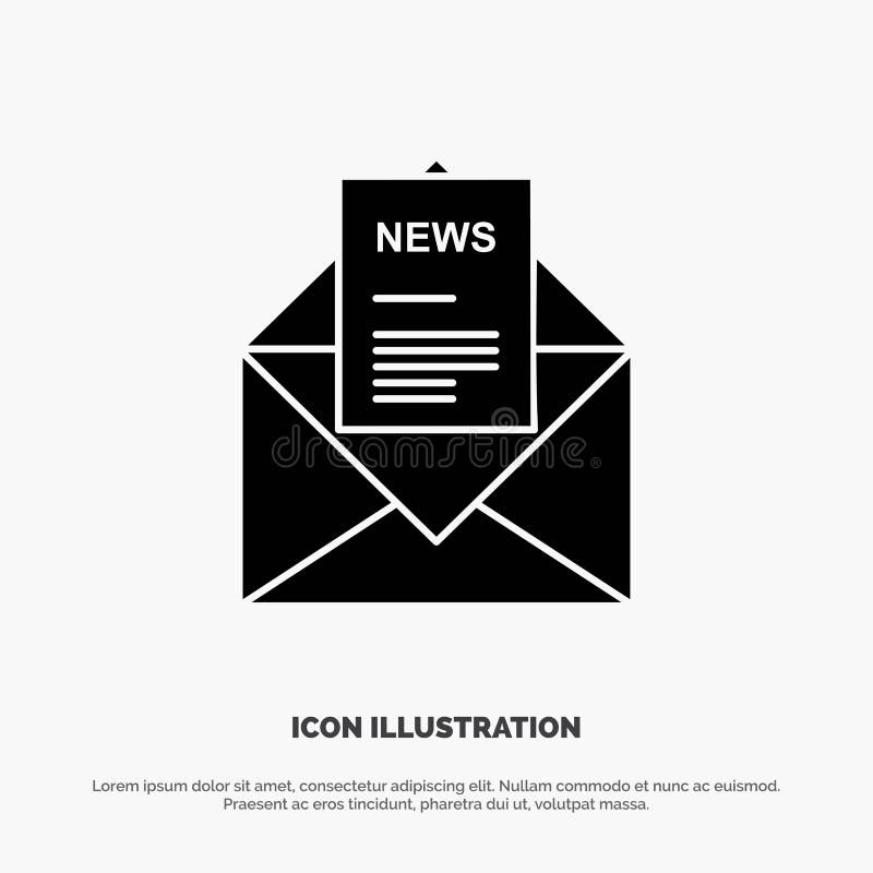 News, Email, Business, Corresponding, Letter Solid Glyph Icon Vector ...