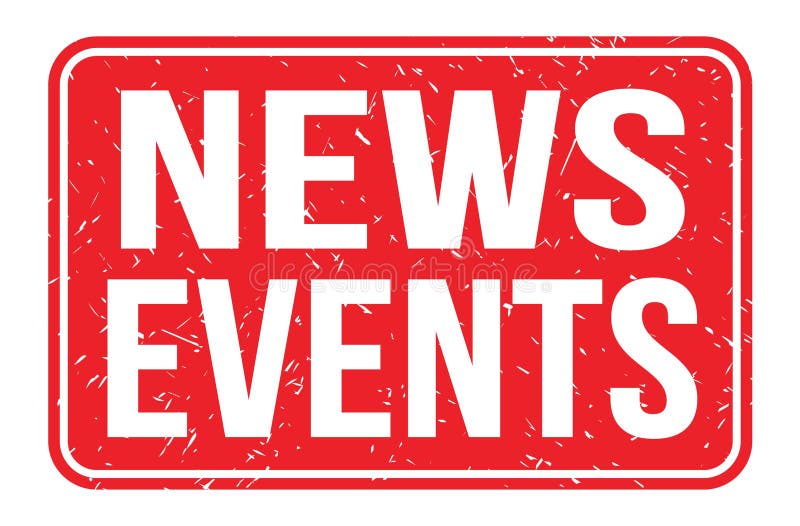 NEWS EVENTS, Words on Red Rectangle Stamp Sign Stock Illustration ...