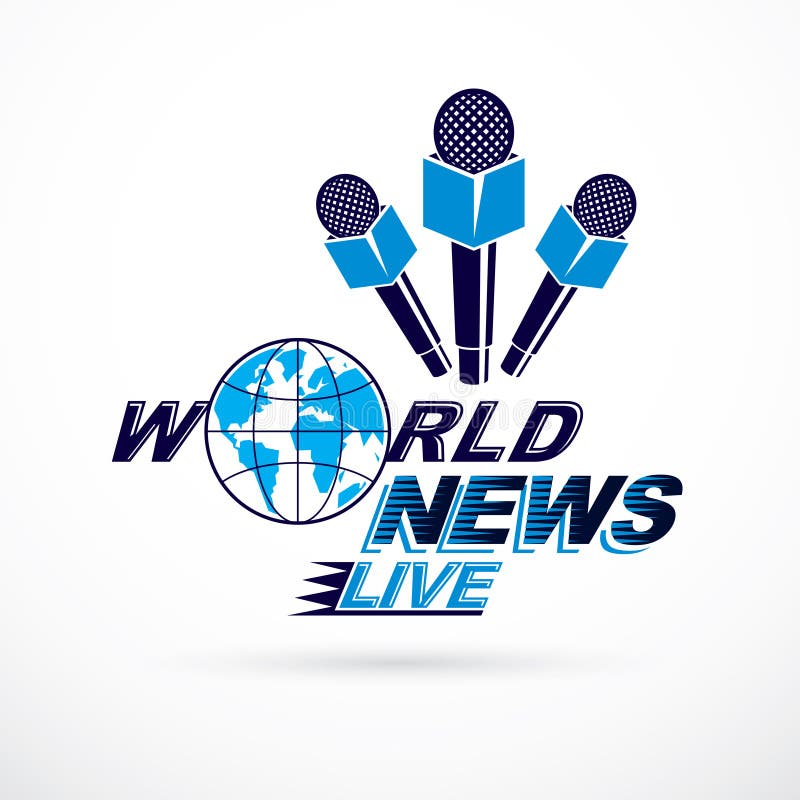 News and Facts Reporting Vector Logo Composed Using World News ...
