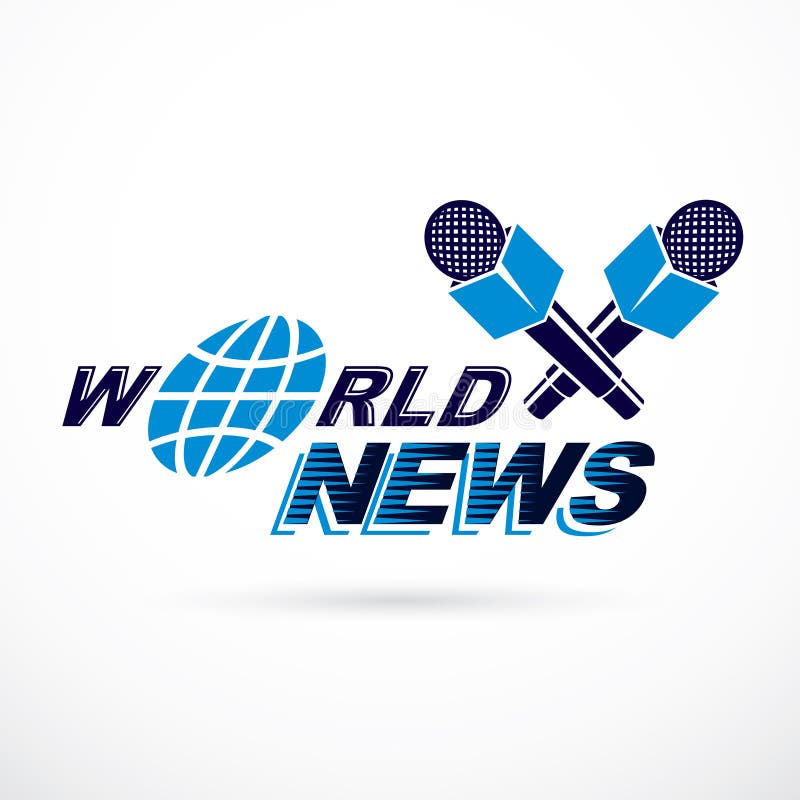 News and Facts Reporting Vector Logo Composed Using World News ...