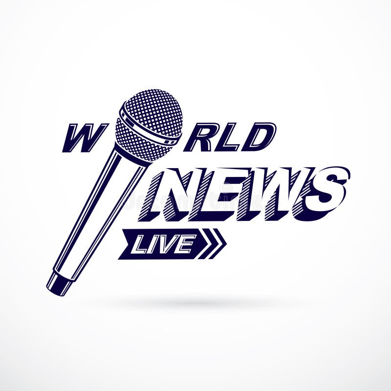 News and Facts Reporting Vector Logo Composed Using World News ...