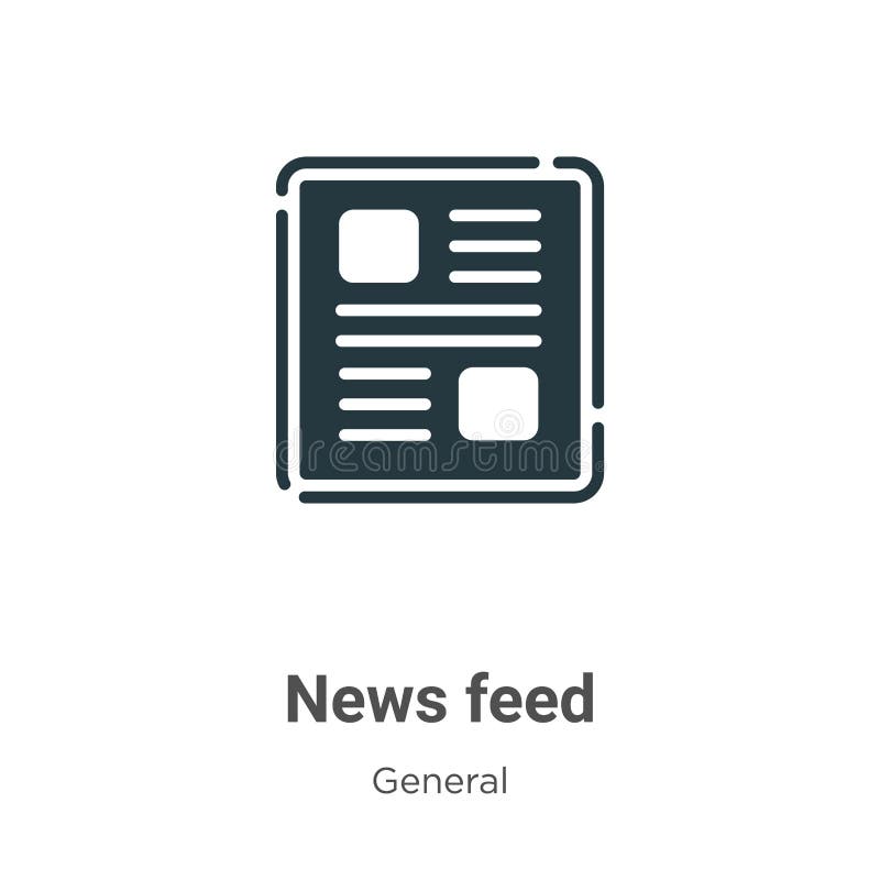 News Feed Vector Icon on White Background. Flat Vector News Feed Icon ...