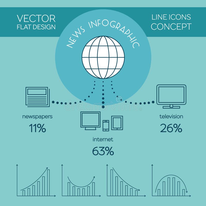 News Infographic Set with Charts and Other Elements. Stock Vector ...