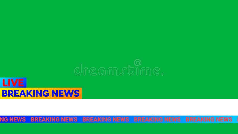 News Green Screen Animation with Live, Breaking News and Text Space ...