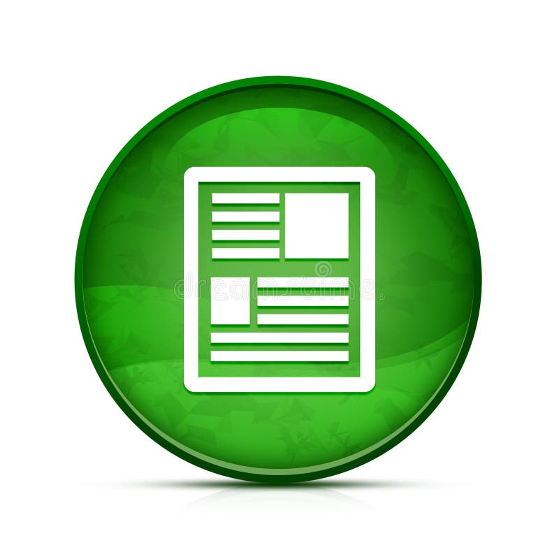 News Icon on Classy Splash Green Round Button Illustration Stock ...