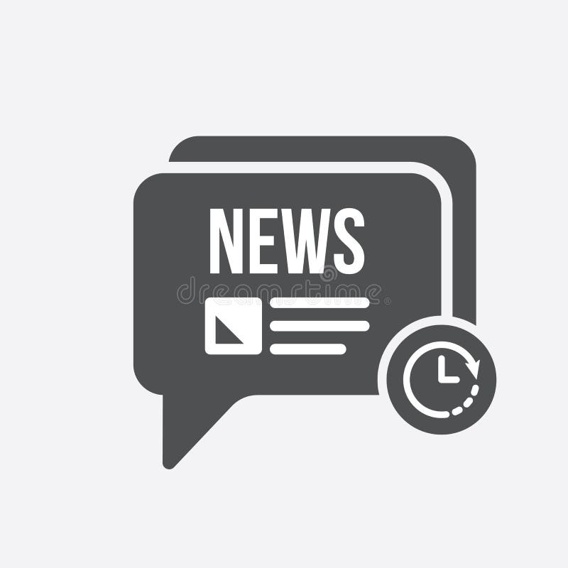 News Icon with Clock Sign. News Icon and Countdown, Deadline, Schedule ...