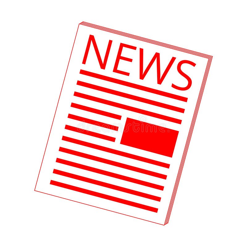 News icon red stock vector. Illustration of gray, blue - 88000660