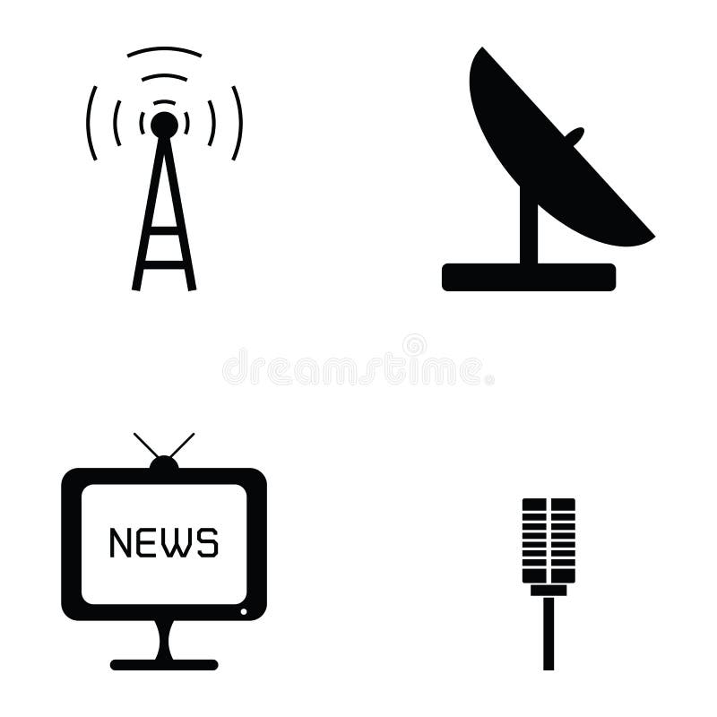 News icon set stock vector. Illustration of laptop, media - 102682090