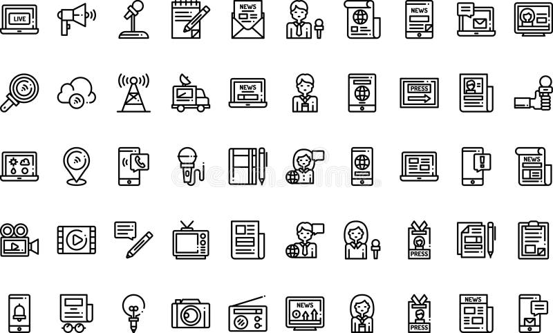 News Icons High-Quality Vector Icons Collection with Editable Stroke ...