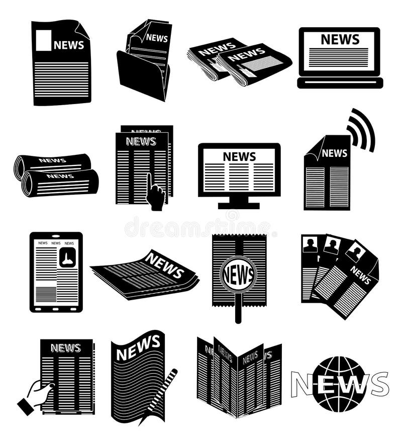 News icons set stock vector. Illustration of information - 46784721