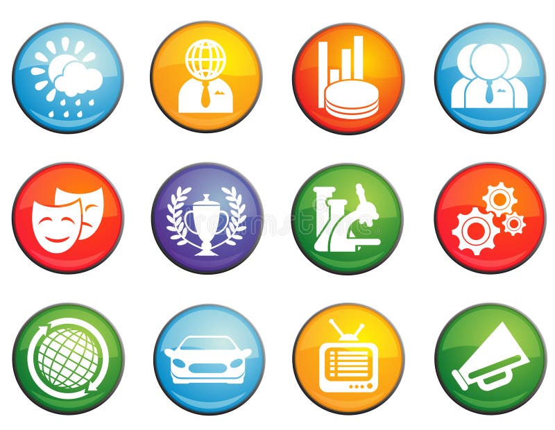 News icons set stock vector. Illustration of policy, colour - 66123335