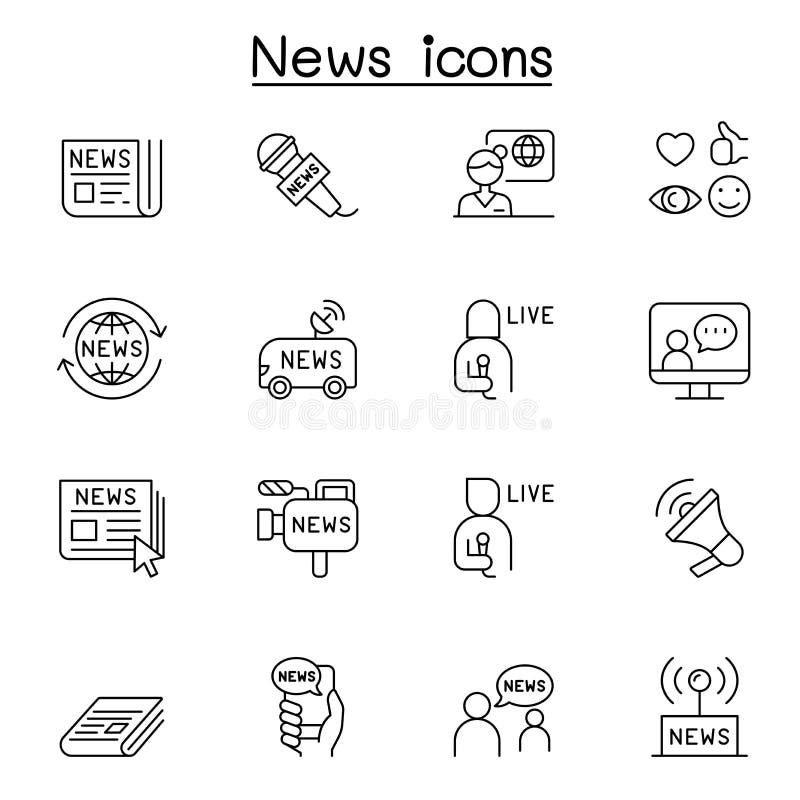 News icons stock vector. Illustration of information - 44560052