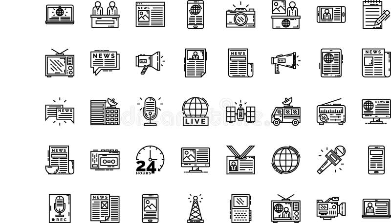News Journal Icons High-Quality Vector Icons Collection with Editable ...