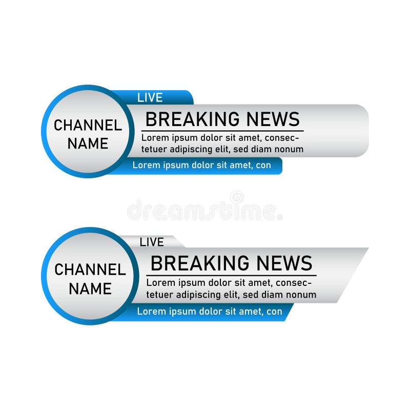 News Lower Third Design for Television Channels. the Metallic Color ...