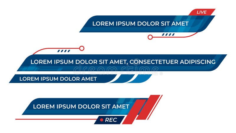 News Lower Thirds Template Pack Stock Vector - Illustration of header ...