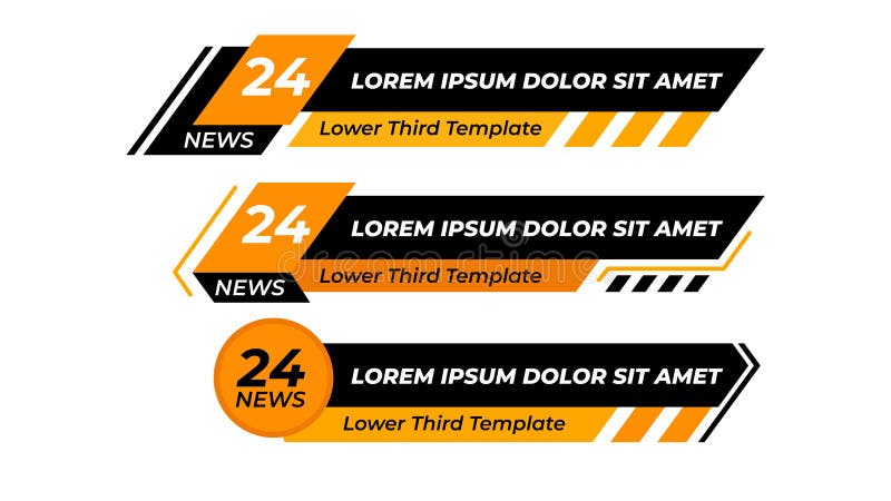 News Lower Thirds Template Pack Stock Vector - Illustration of show ...