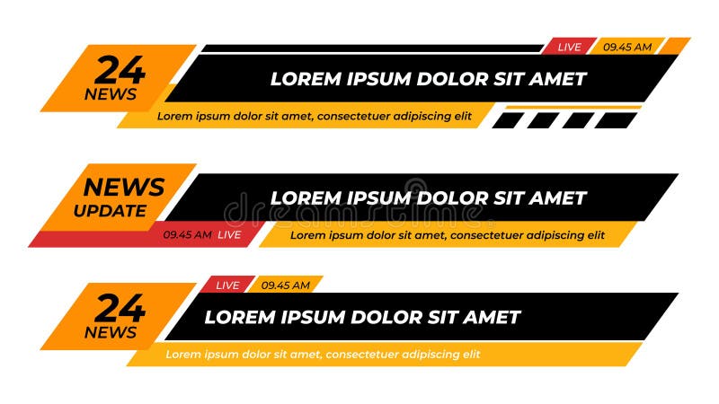 News Lower Thirds Template Pack Stock Vector - Illustration of header ...