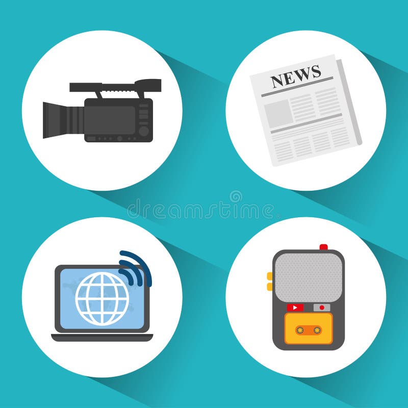 News Media and Broadcasting Stock Vector - Illustration of coverage ...