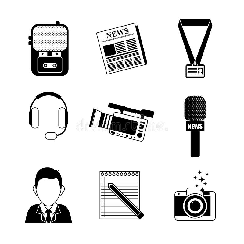 News Media and Broadcasting Stock Vector - Illustration of press ...