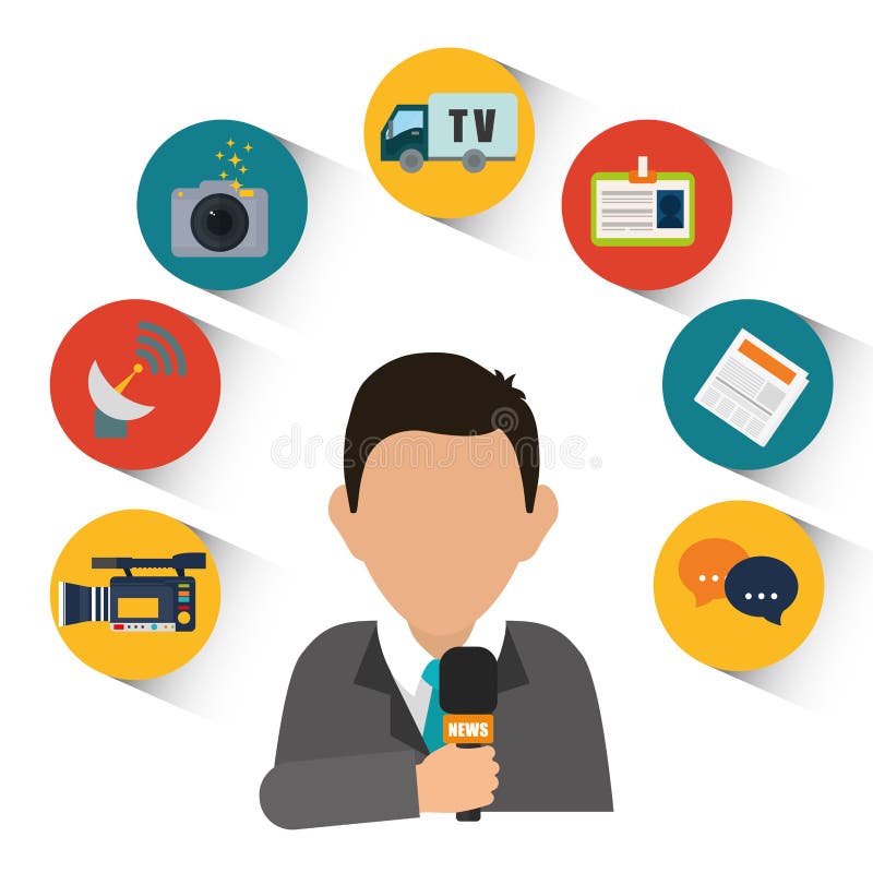 News Media and Broadcasting Stock Vector - Illustration of media ...