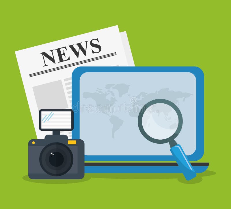 News Media and Broadcasting Stock Vector - Illustration of journalist ...