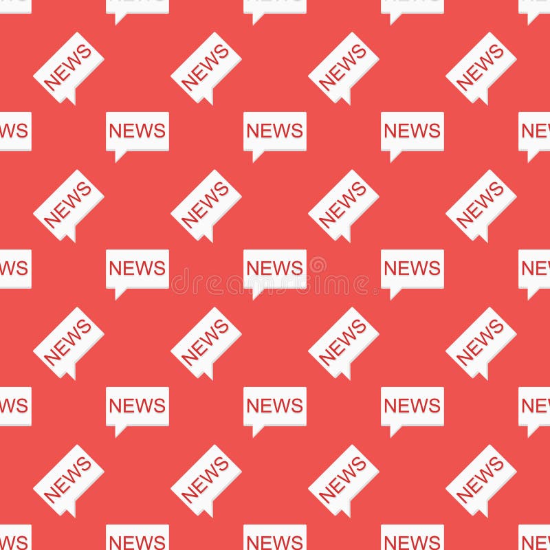 News Message Seamless Pattern on Red Background Stock Vector ...