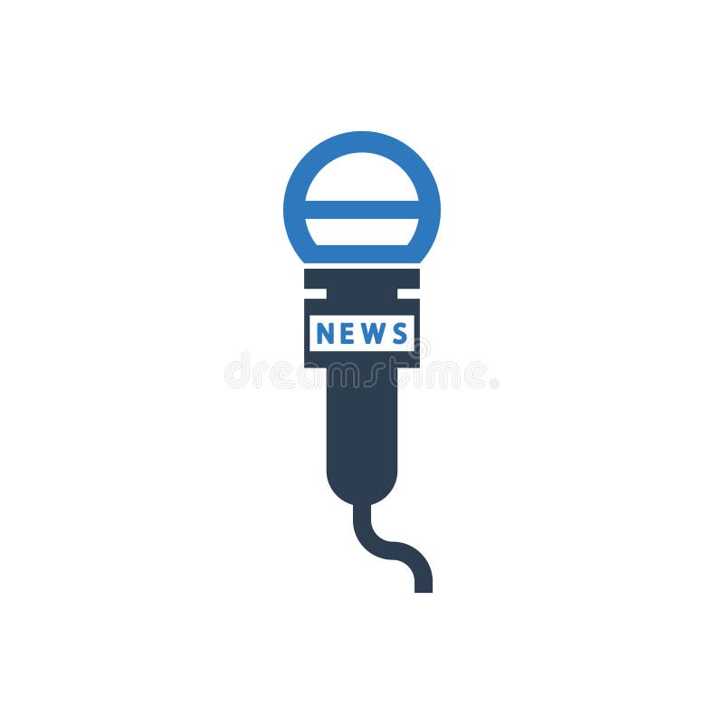 News Microphone Icon stock vector. Illustration of press - 395571043