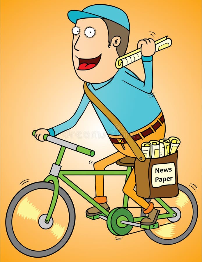 Cute Paper Boy stock vector. Illustration of road, cartoon - 24716761