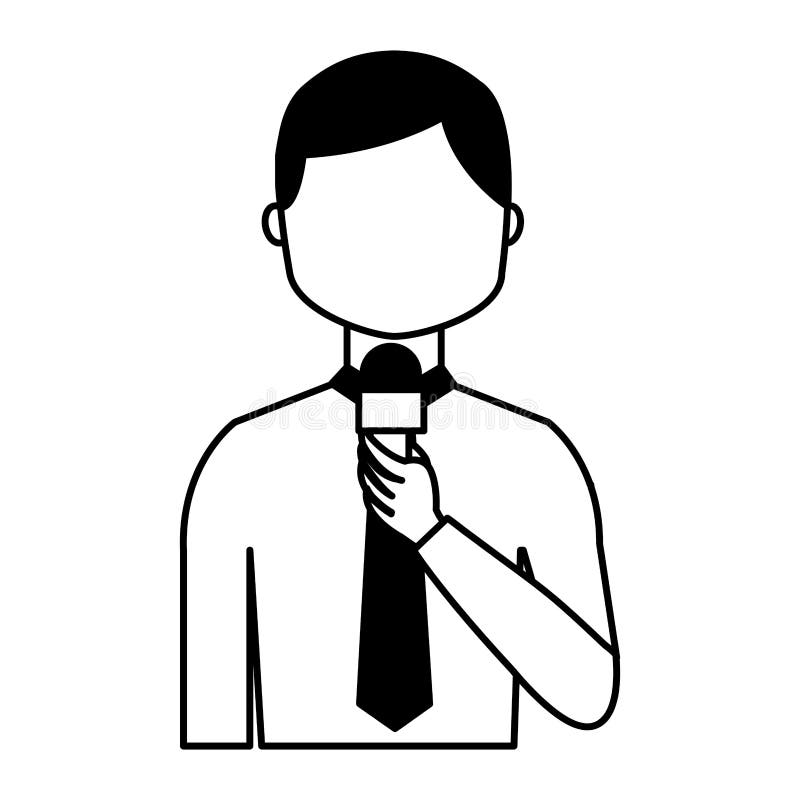 News Presenter Avatar Character Stock Illustration - Illustration of ...