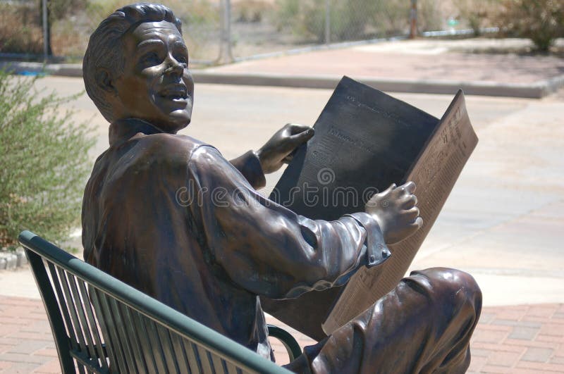News reader stock image. Image of tucson, sculpture, news - 3917529
