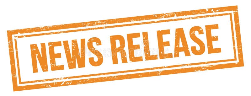 NEWS RELEASE Text on Orange Grungy Vintage Stamp Stock Illustration ...