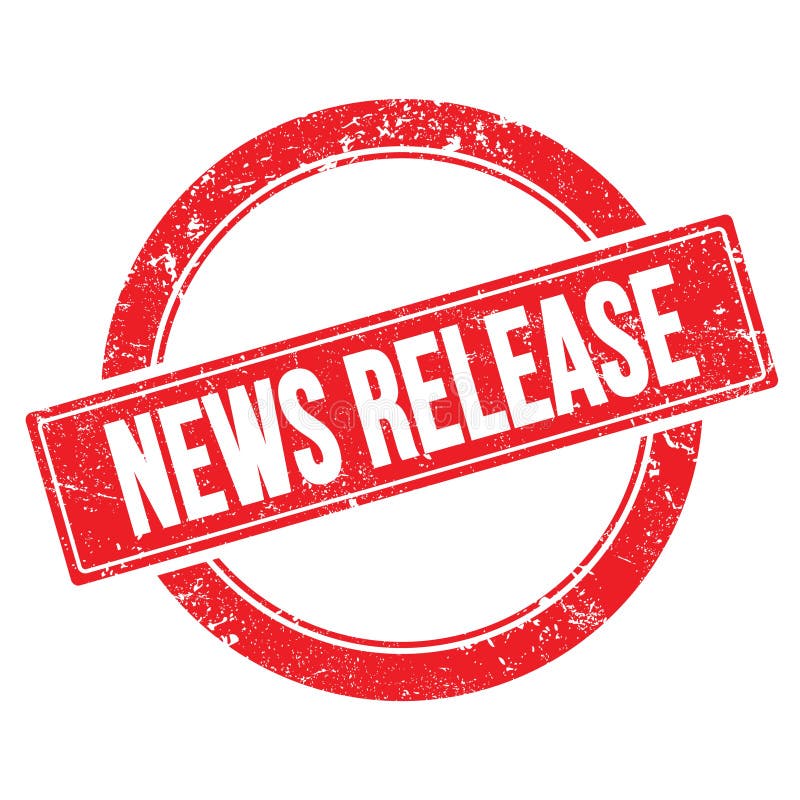 NEWS RELEASE Text on Red Grungy Round Stamp Stock Illustration ...