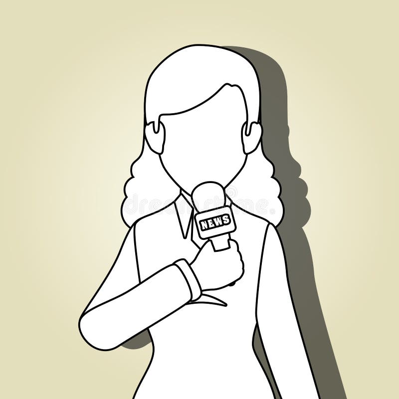 News reporter design stock illustration. Illustration of female - 70157131