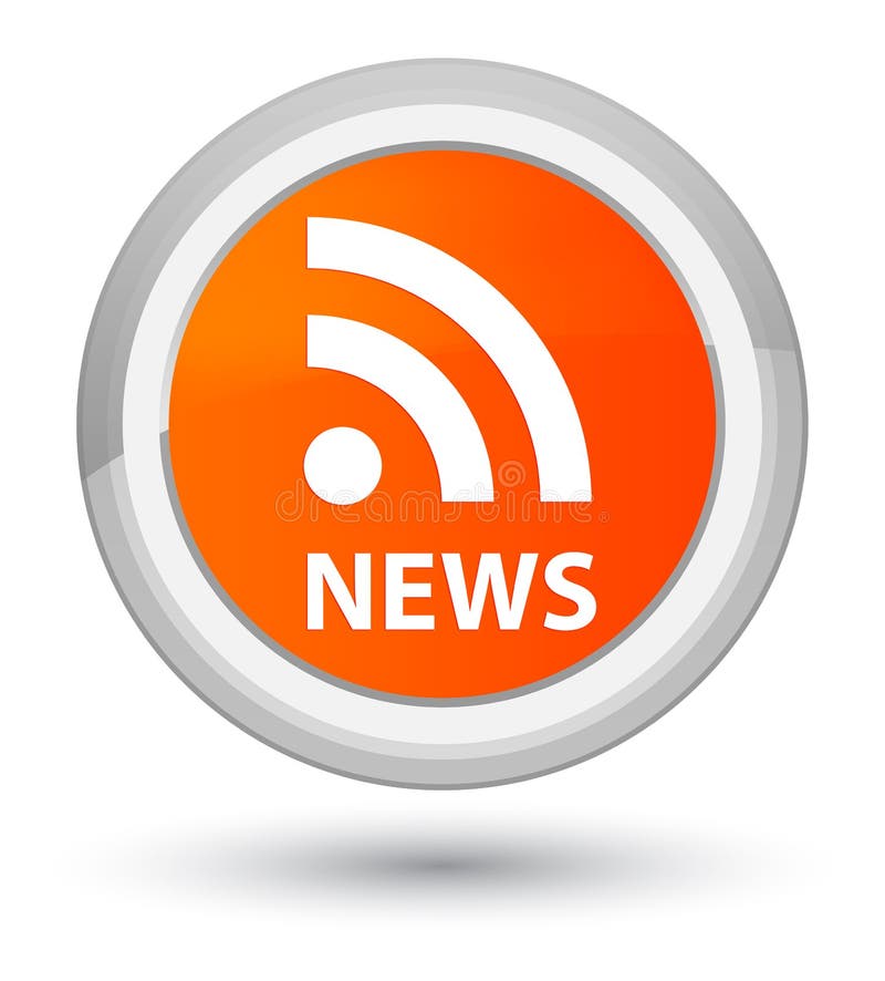 News (RSS Icon) Prime Orange Round Button Stock Illustration ...