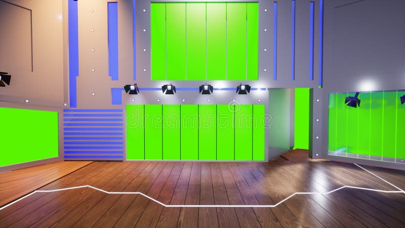 TV studio 3d rendering stock illustration. Illustration of newsroom ...