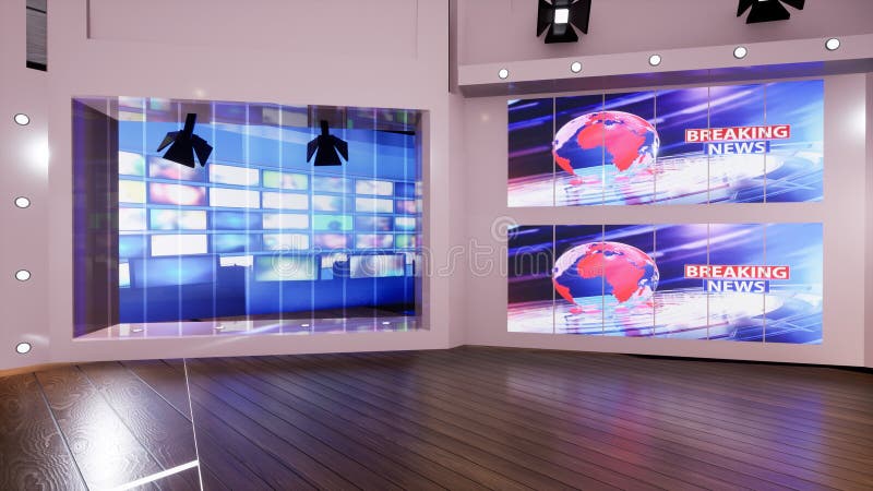 TV studio 3d rendering stock illustration. Illustration of show - 200741440