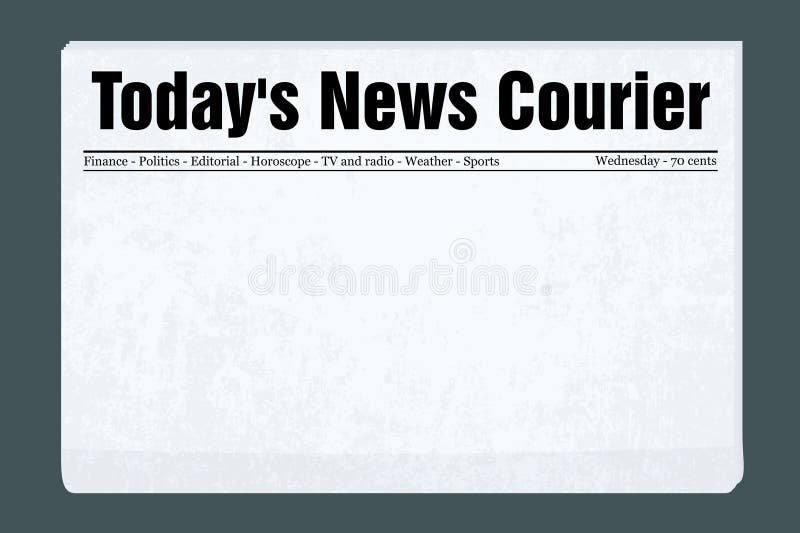 Blank Newspaper Front Page Template Stock Vector - Illustration of newspaper, news: 287378520
