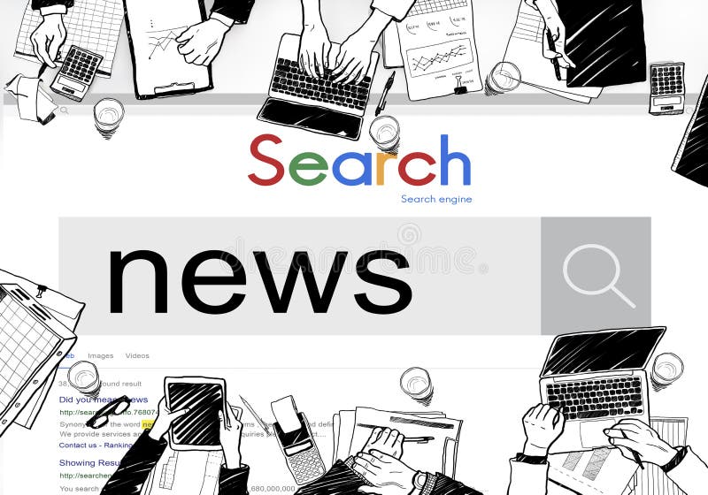 News Update Information Report Search Concept Stock Illustration ...